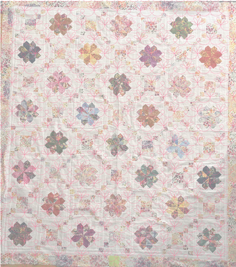 Pantograph Mockups for Debbie’s Flower Chain Quilt - mollykohler.com